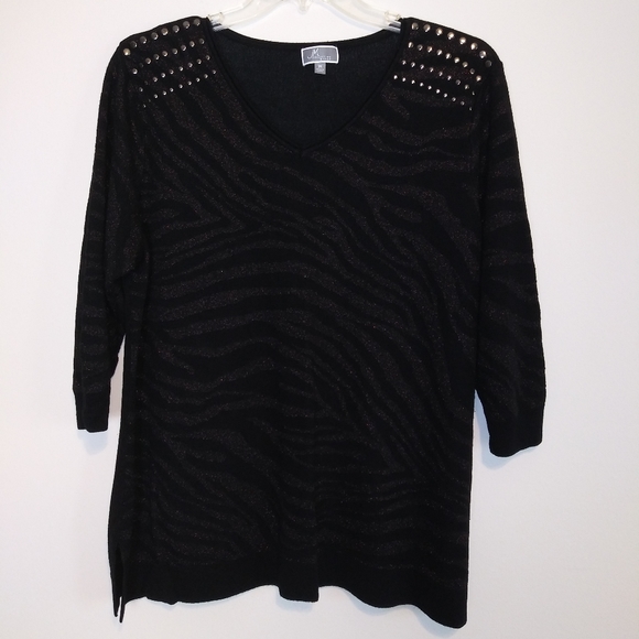 JM Collection | Sweaters | Black Metallic Sweater | Poshmark